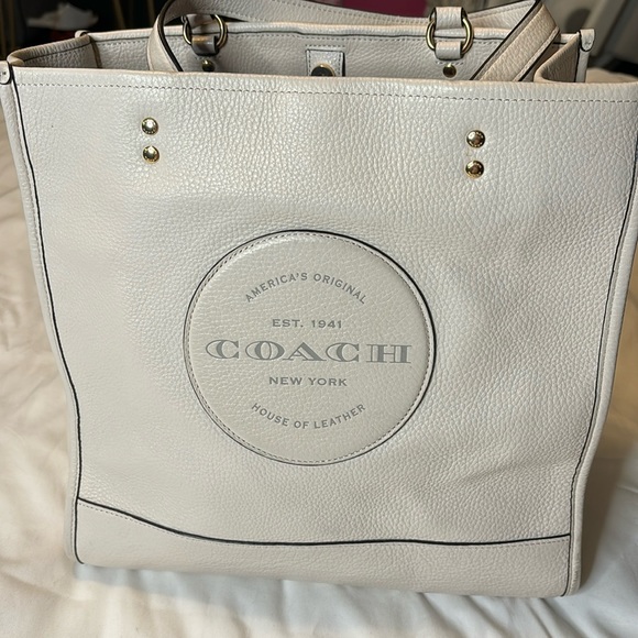 Coach | Bags | Coach Dempsey Large Tote Chalk Leather Bag Authentic ...